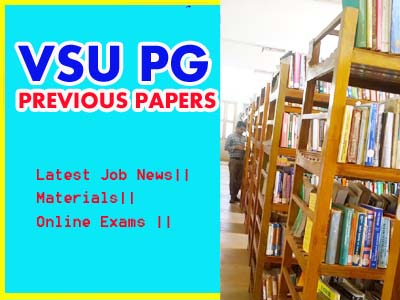 VSU PG Degree Previous Question Papers For M.Sc, M.Com.